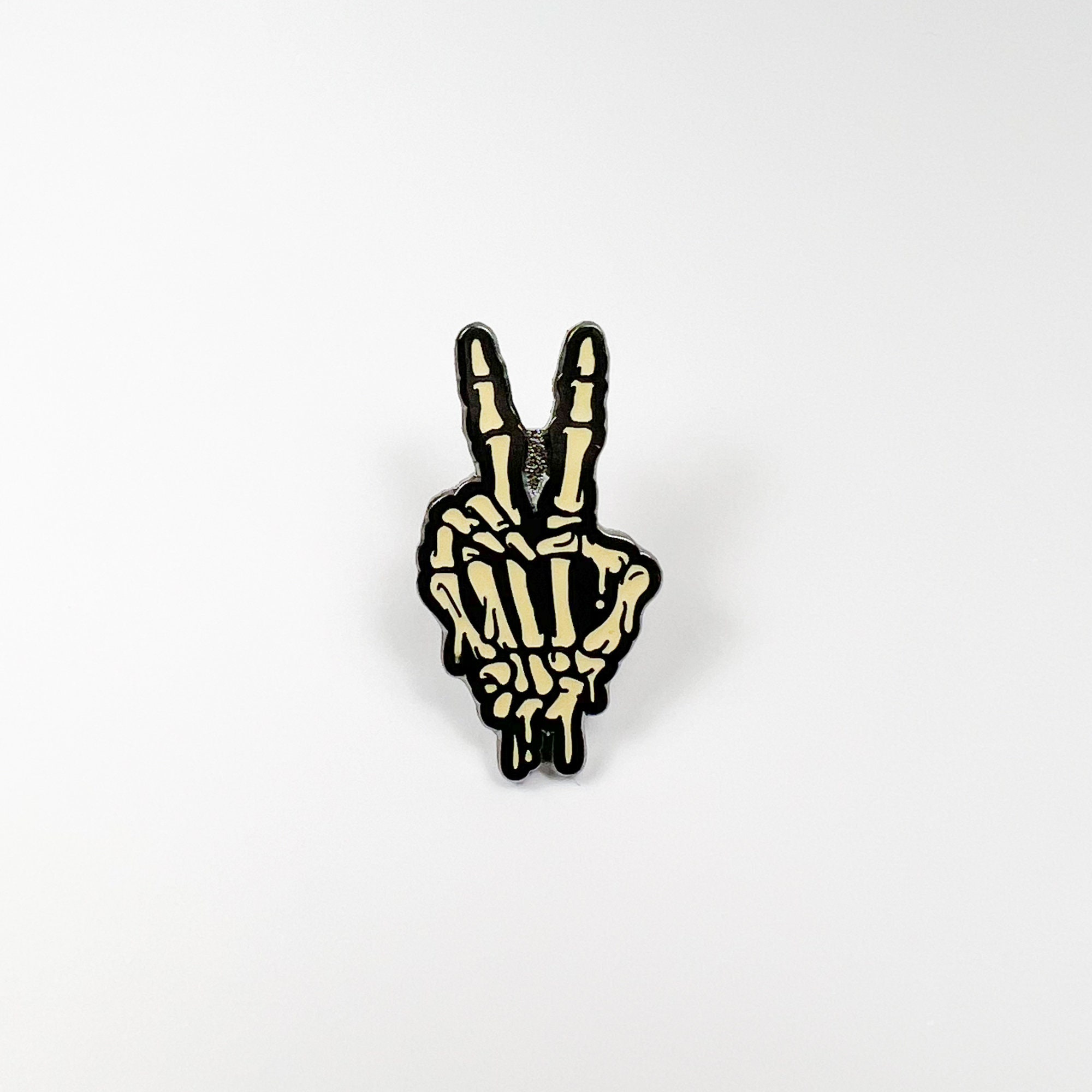 PEACE SIGN PIN Trippy Pin Peace Fingers Bones Peace - Etsy