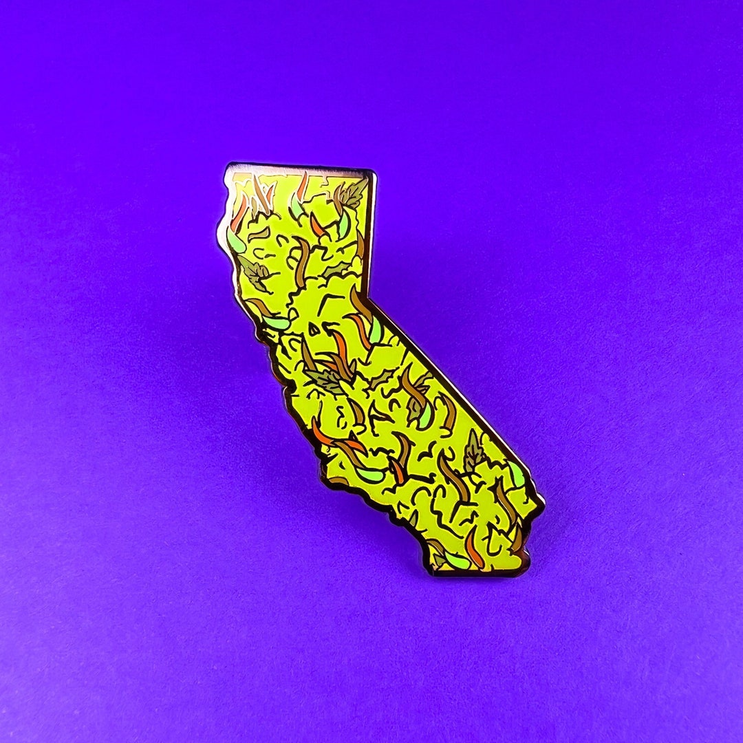 CALIFORNIA WEED PIN - [ Weed Nug Pin, Gifts for Stoners, Stoner Pin ...