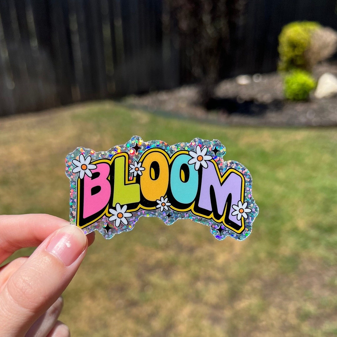 Bloom Glitter Sticker | Plant Mom Sticker | Trendy Sticker for Laptop ...