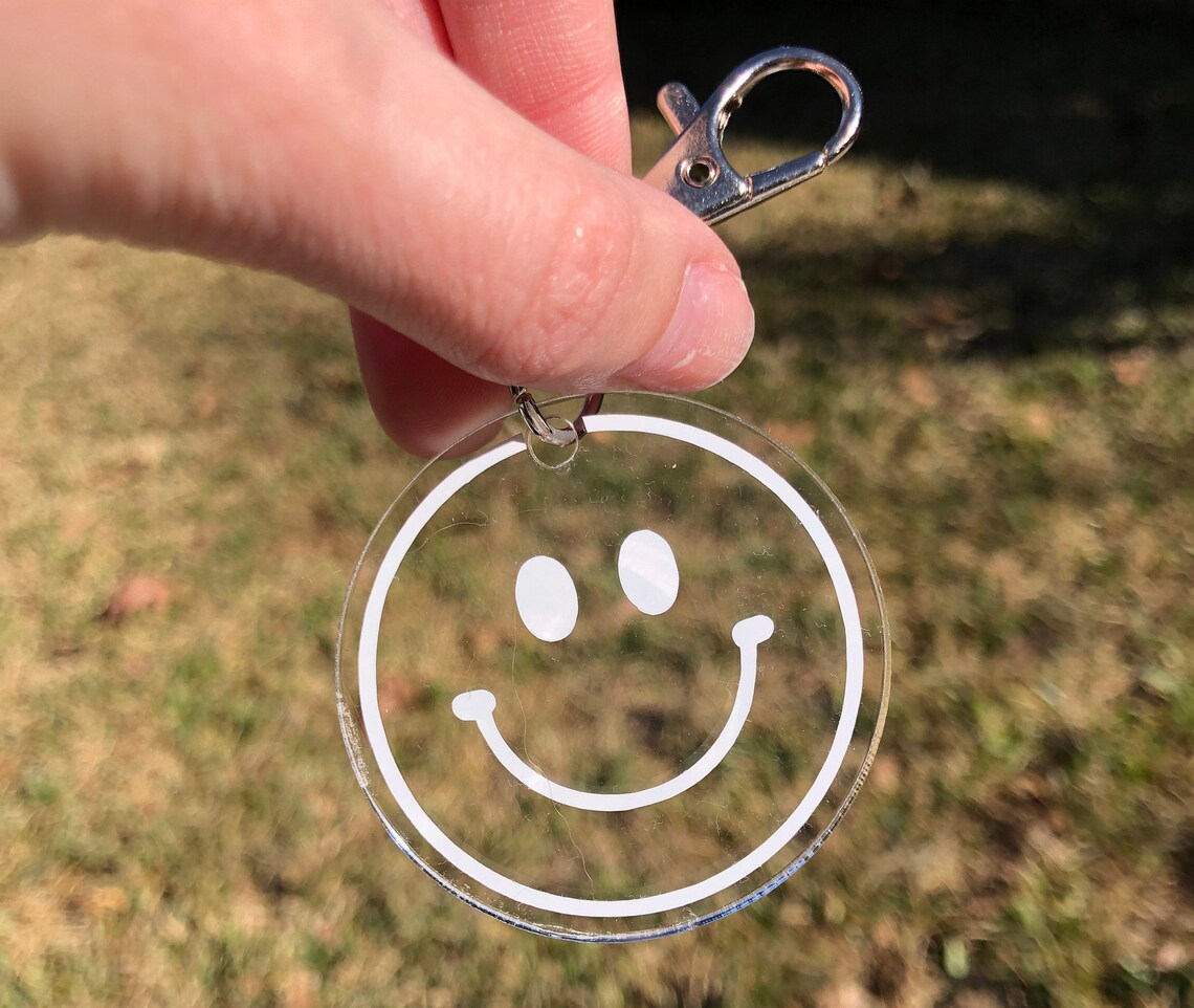 Smiley Face Keychain Happy Keychain - Etsy