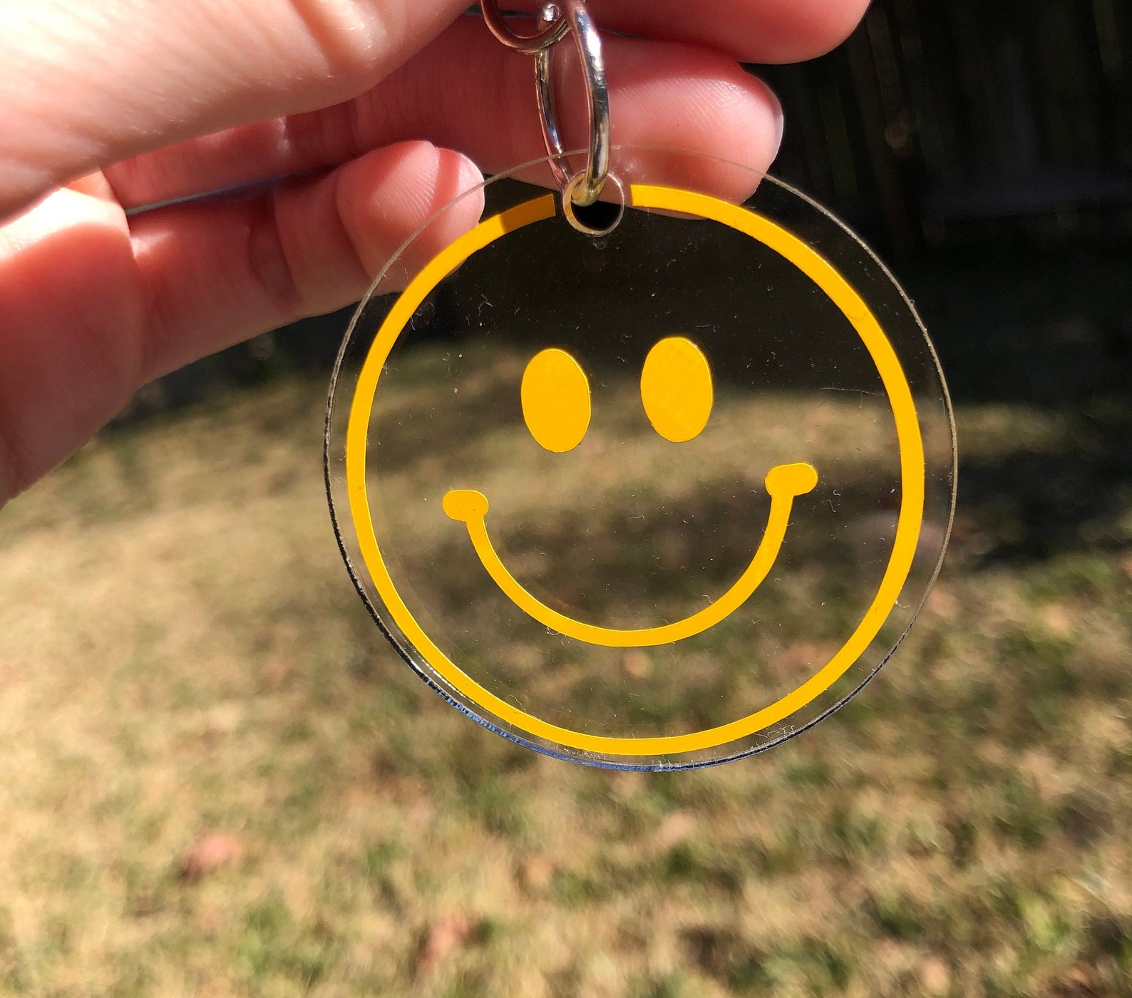 Smiley Face Keychain Happy Keychain - Etsy