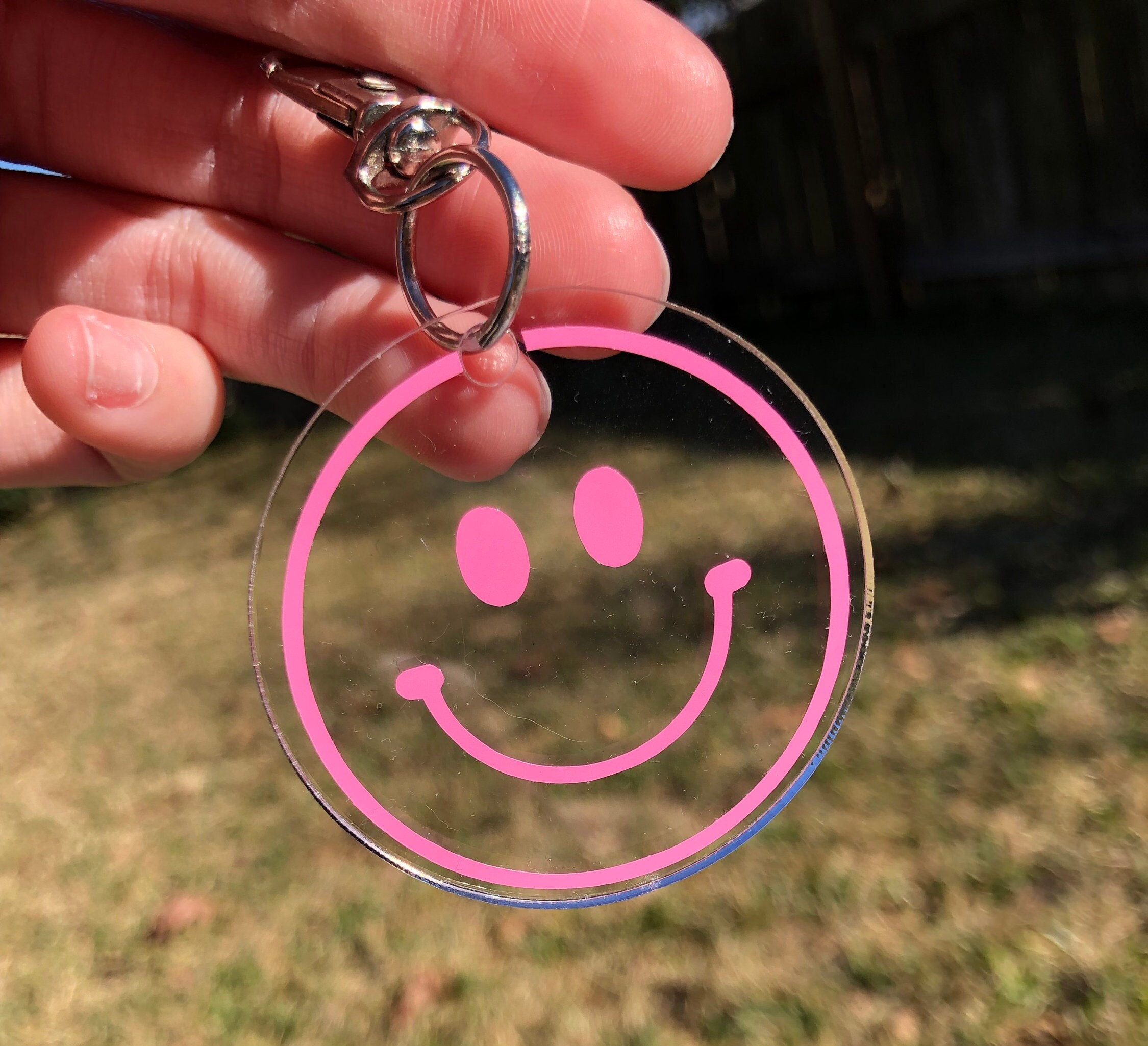 Smiley Face Keychain Happy Keychain - Etsy