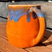 Tall Orange and Blue Ceramic Mug - Etsy