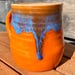 Tall Orange and Blue Ceramic Mug - Etsy
