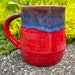 Tall Red and Blue Coffee Tea Mug - Etsy