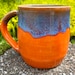 Tall Orange and Blue Ceramic Mug - Etsy