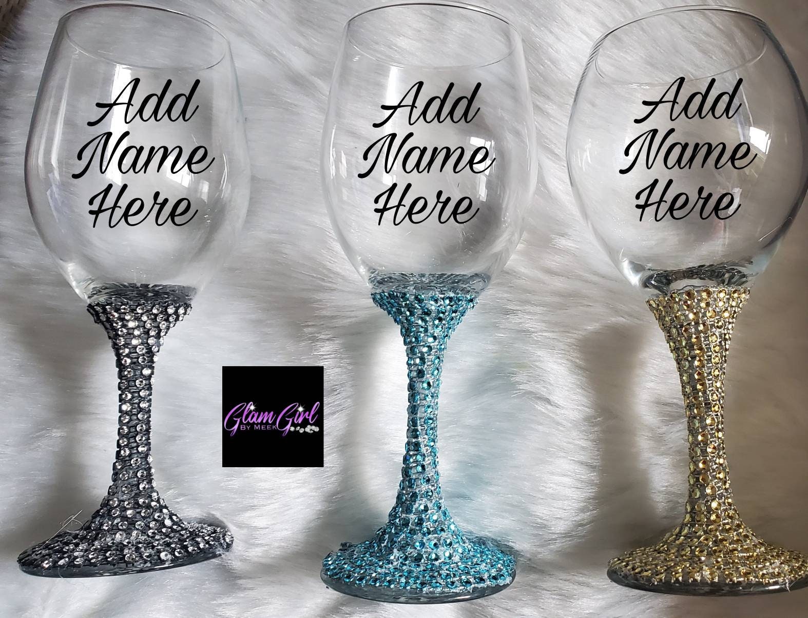 Customized Wine Glass With Bling - Etsy
