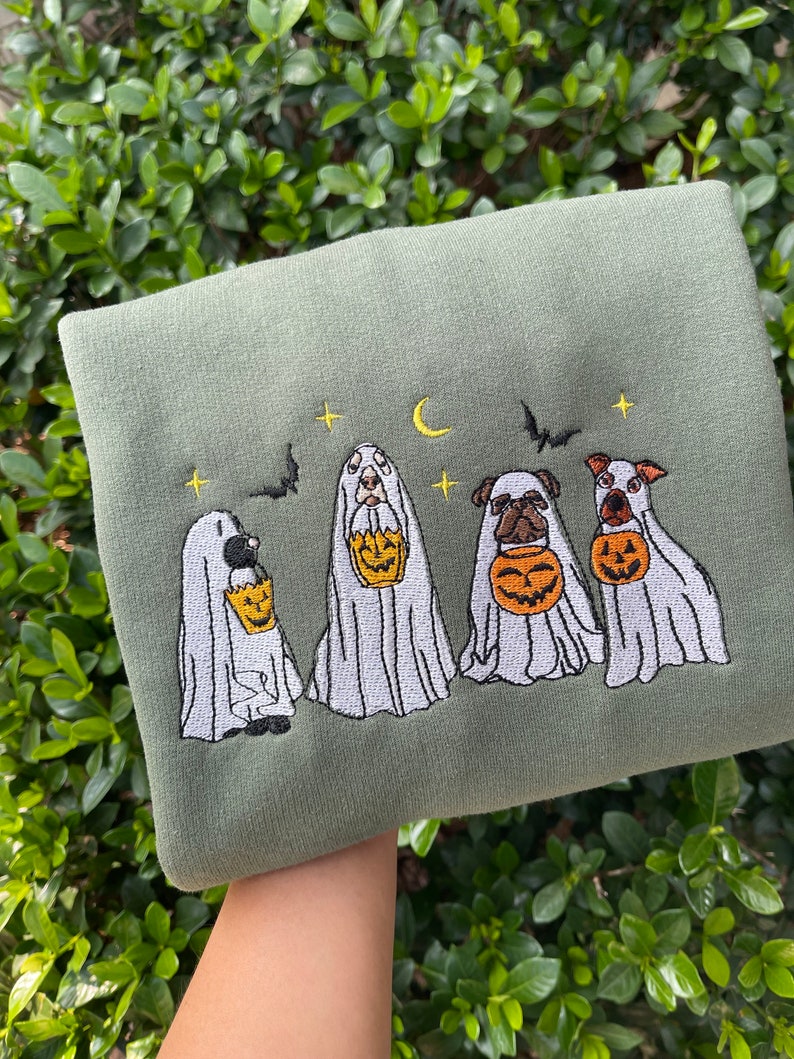 HALLOWEEN EMBROIDERED Sweatshirt Halloween Crewneck Spooky - Etsy