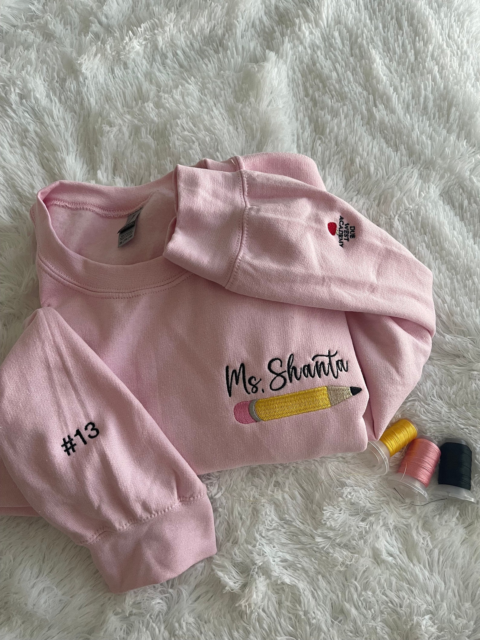 EMBROIDERED TEACHER SWEATSHIRT Personalized Teacher Sweatshirt Teacher ...