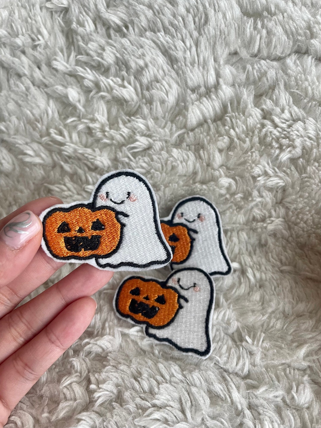 GHOST EMBROIDERED PATCH Ghost Pumpkin Cute Patch Patches for Jackets ...