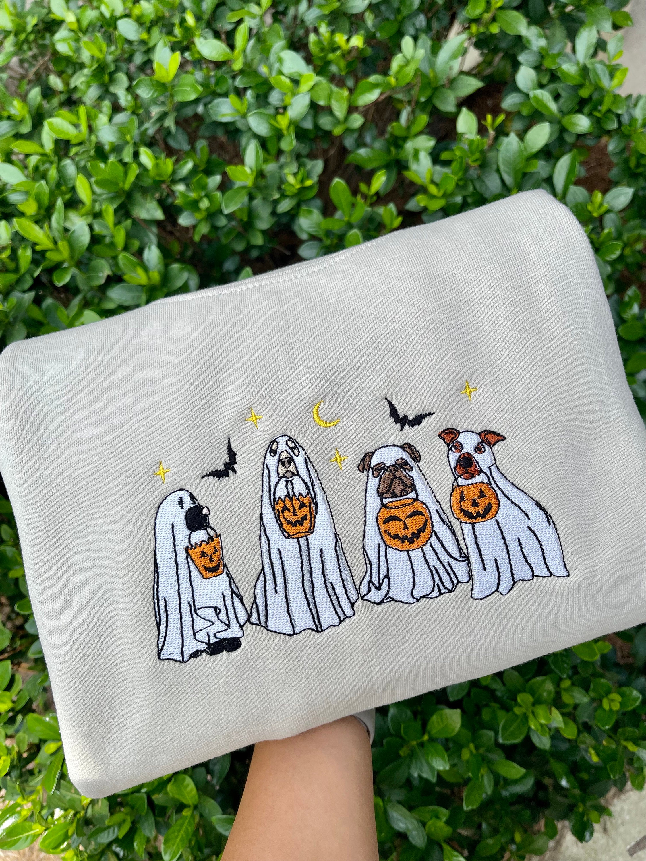 HALLOWEEN EMBROIDERED Sweatshirt Halloween Crewneck Spooky - Etsy