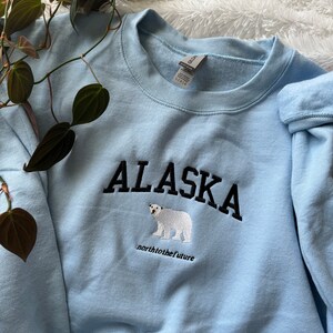 ALASKA EMBROIDERED SWEATSHIRT Alaska Inspired Sweatshirt Alaska ...