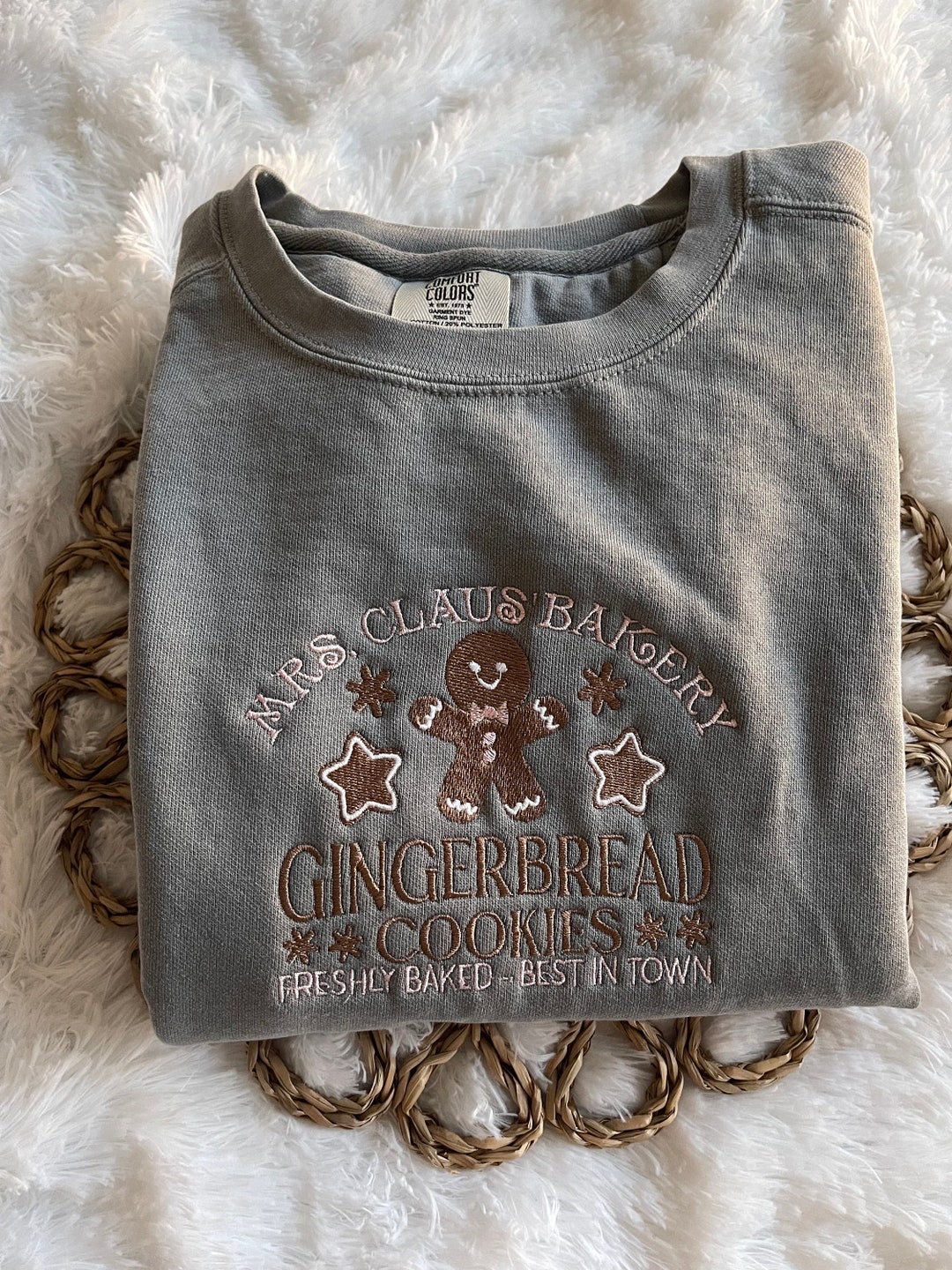 CHRISTMAS EMBROIDERED SWEATSHIRT Gingerbread Bakery Sweatshirt ...