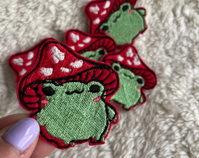 Mushroom Frog Patch Froggy Patch Mushroom Cottage Aesthetic Patch Frog ...