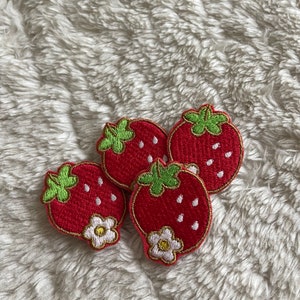 STRAWBERRY PATCH Embroidered Patch Iron on Patch Strawberry Aesthetic ...