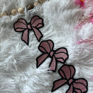 Embroidered Iron on Patch Bow Patch Coquette Iron on Patch Embroidered Bow Patch Coquette Patch ...
