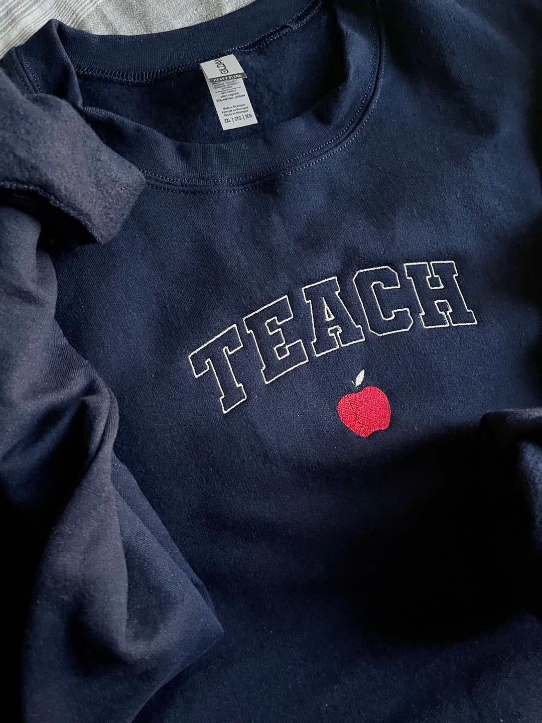 TEACHER EMBROIDERED SWEATSHIRT Embroidered Teacher Sweatshirt Teacher ...