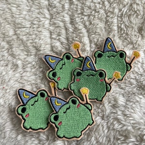 Frog Wizard Iron on Patch Embroidered Patches Gift for Friends Indie ...