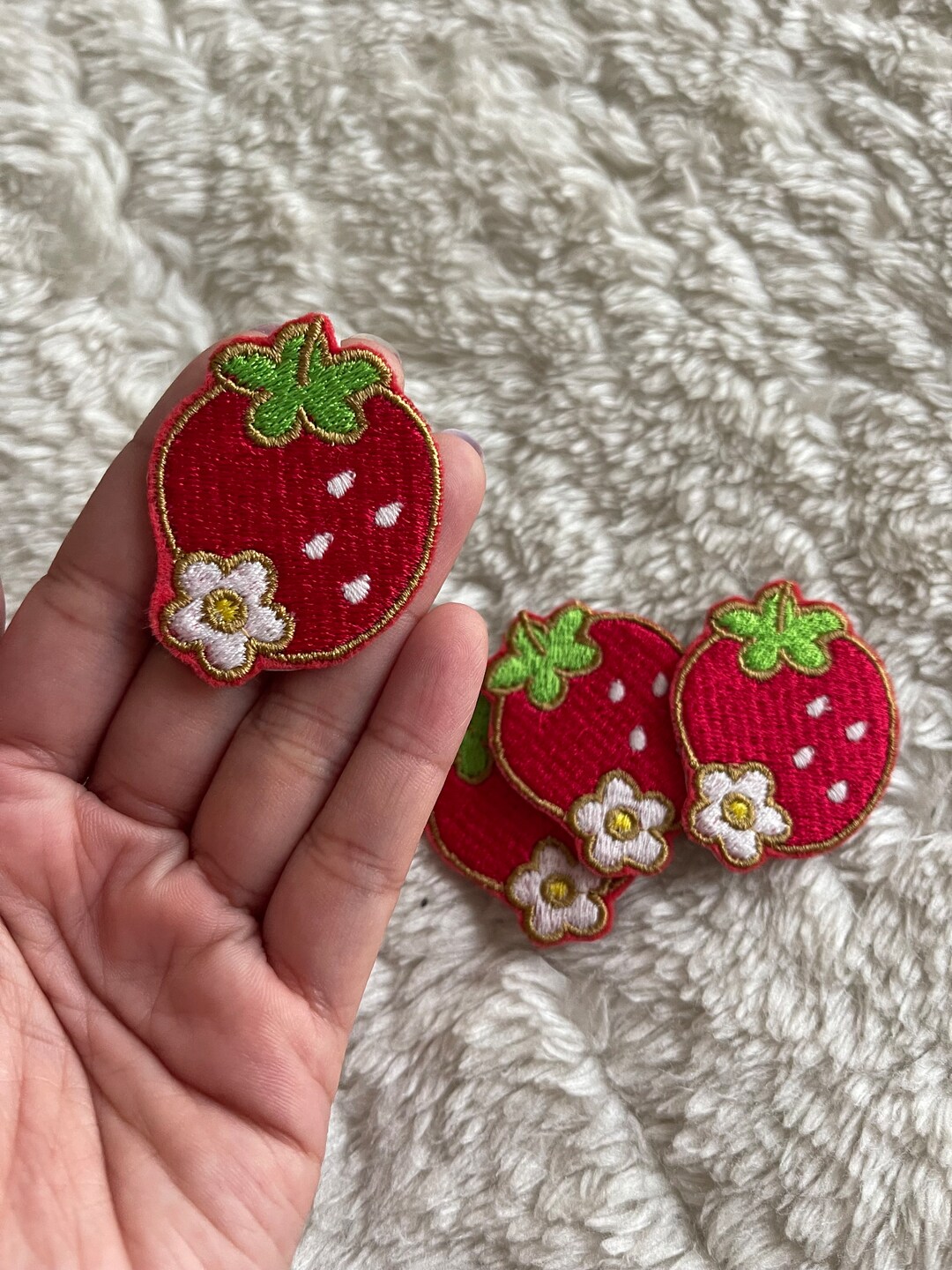 STRAWBERRY PATCH Embroidered Patch Iron on Patch Strawberry Aesthetic ...