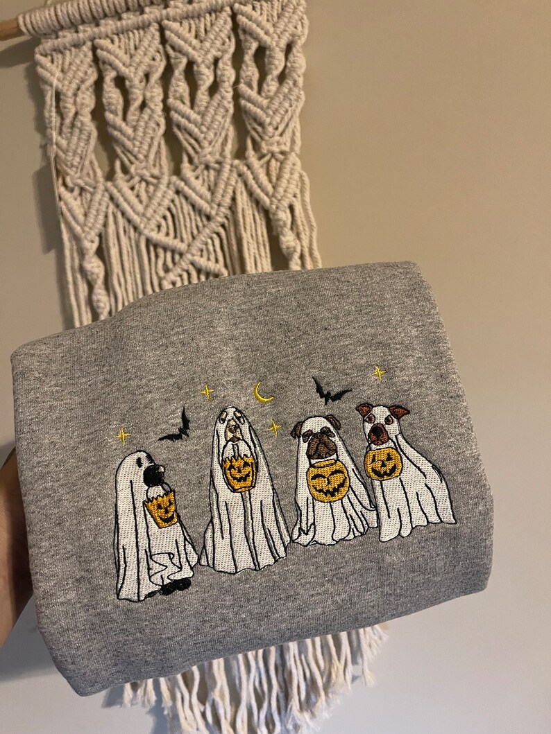HALLOWEEN EMBROIDERED Sweatshirt Halloween Crewneck Spooky - Etsy