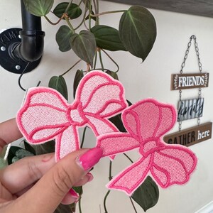 Embroidered Iron on Patch Bow Patch Coquette Iron on Patch Embroidered ...