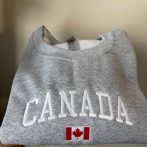 CANADA EMBROIDERED SWEATSHIRT Canada Flag Sweatshirt Canadian Gifts ...