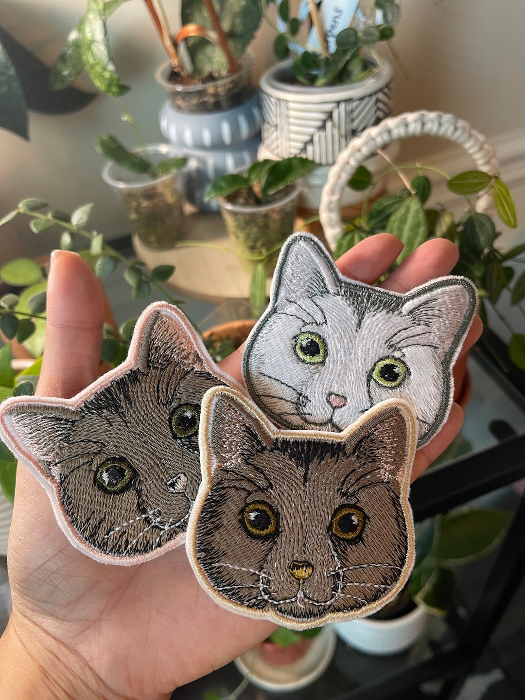CAT PATCH EMBROIDERED Iron on Custom Kitty Patch Patches of Cat ...