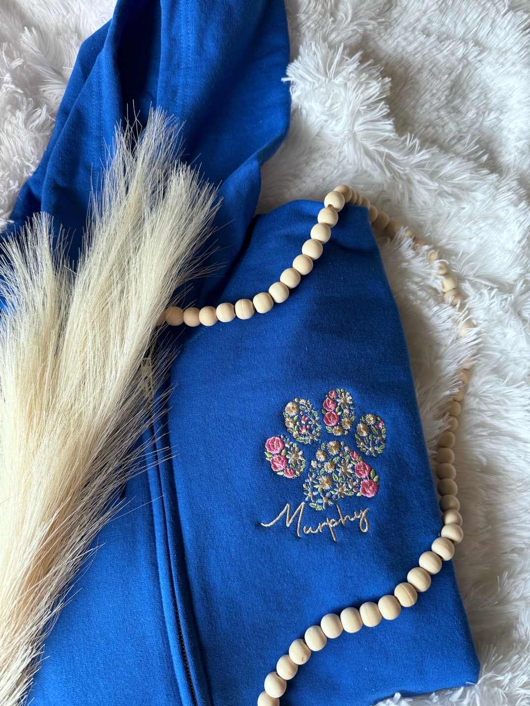 ZIP UP JACKET Embroidered Zip up Jackets Embroidered Jacket Floral Paw ...