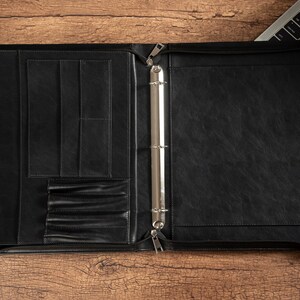 Vegan Zipper Leather 3 Ring Binder Fit Left Handed With A4 - Etsy