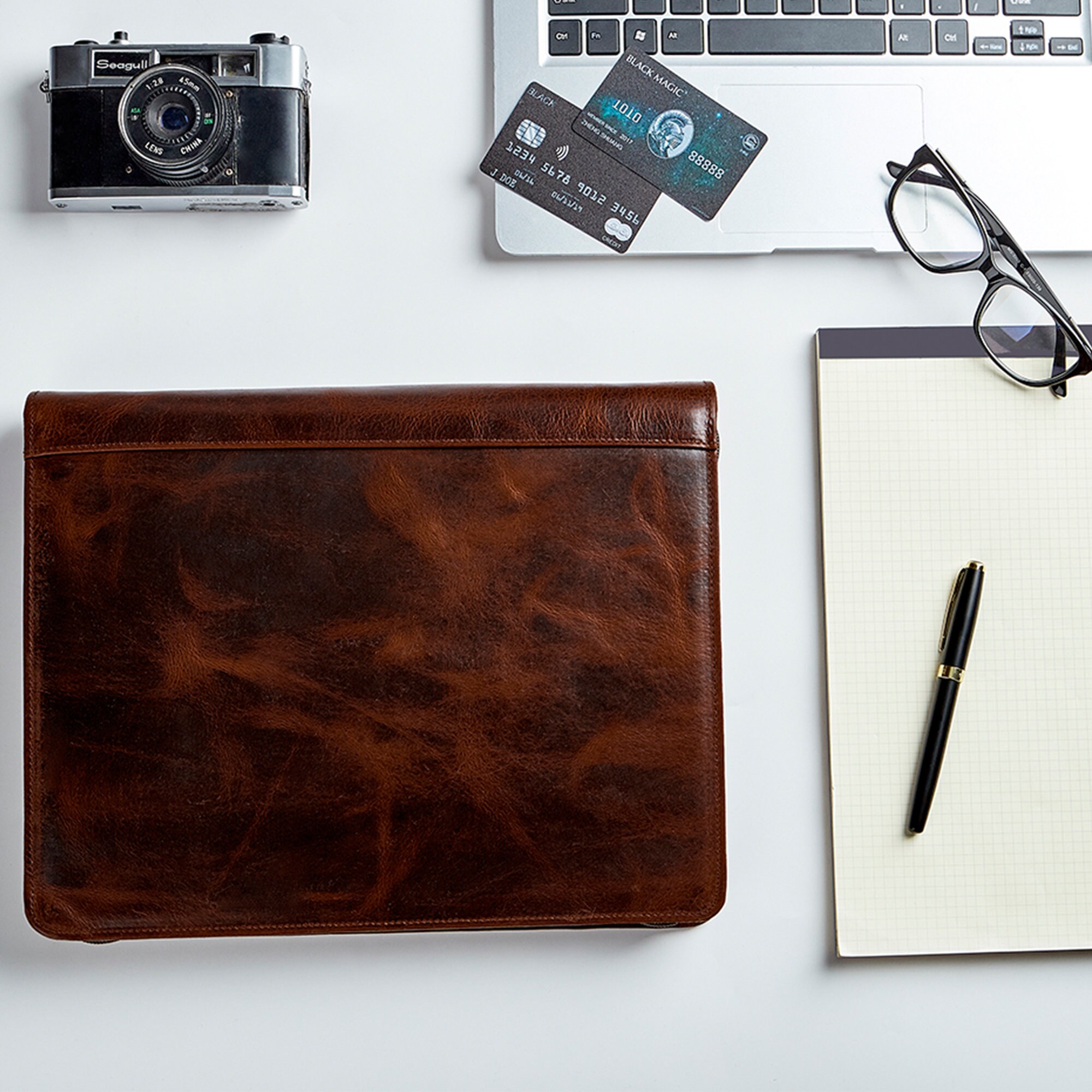 Leather 3 Ring Binder With A4/US Letter Size Notepad Holder - Etsy Canada