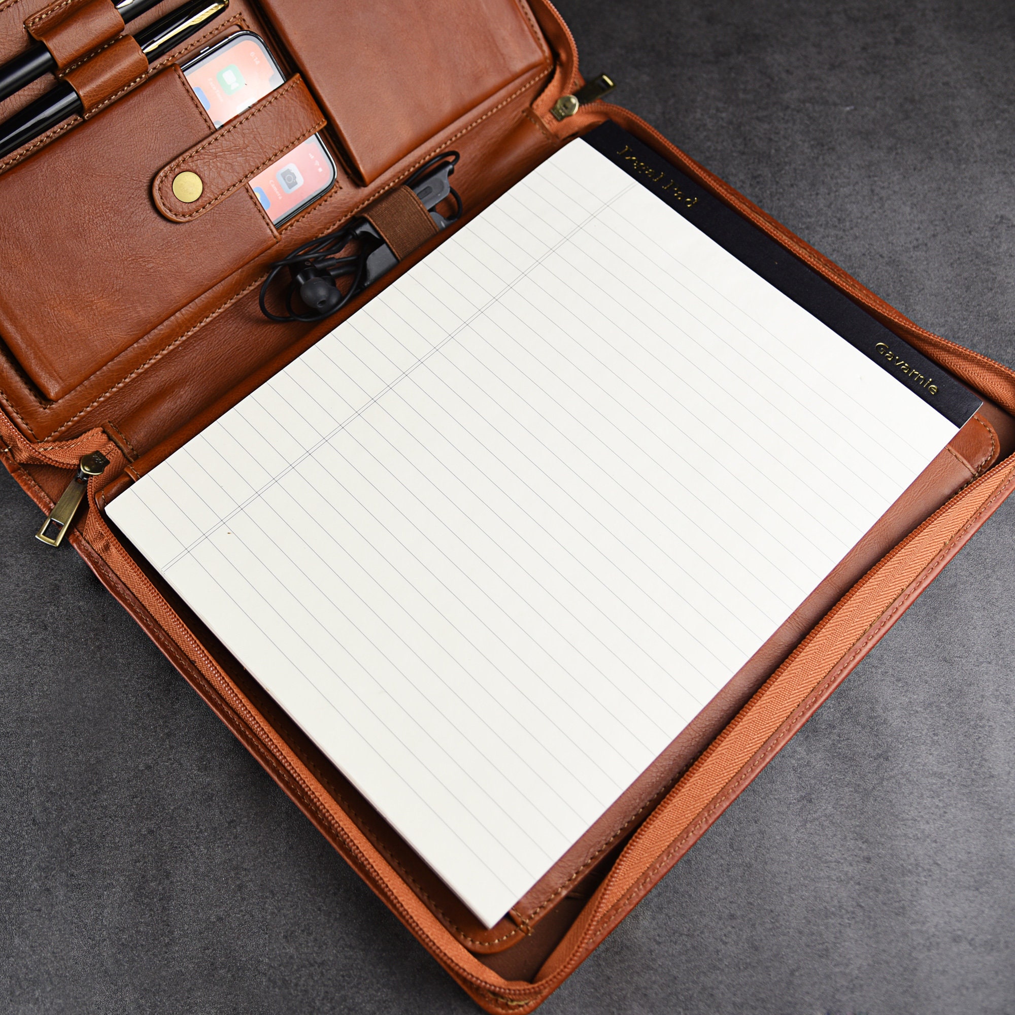 Name/logo Engraving Leather Ipad Portfolio With A4 Notepad - Etsy Canada