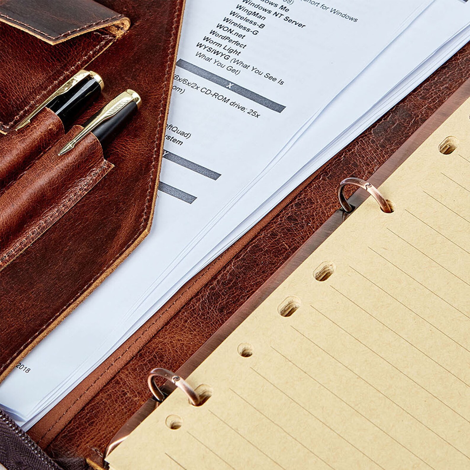 Leather 3 Ring Binder With A4/US Letter Size Notepad Holder - Etsy Canada