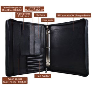 Vegan Zipper Leather 3 Ring Binder Fit Left Handed With A4 - Etsy