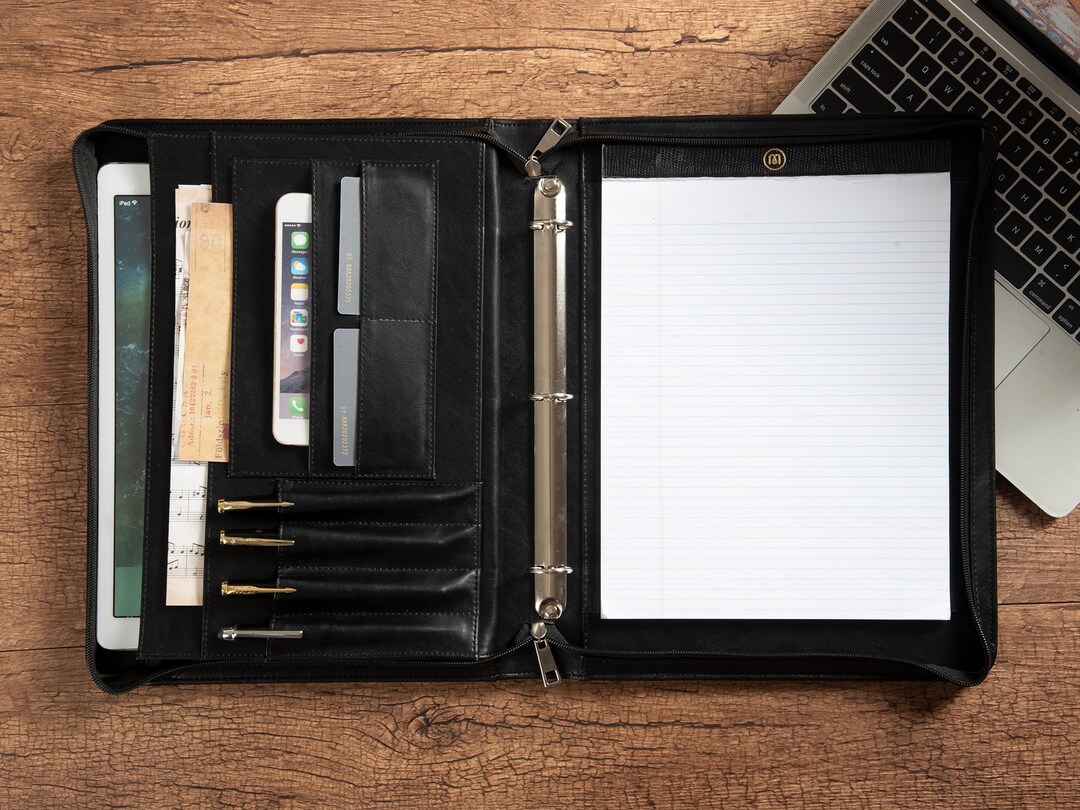 Vegan Zipper Leather 3 Ring Binder Fit Left Handed With A4 - Etsy