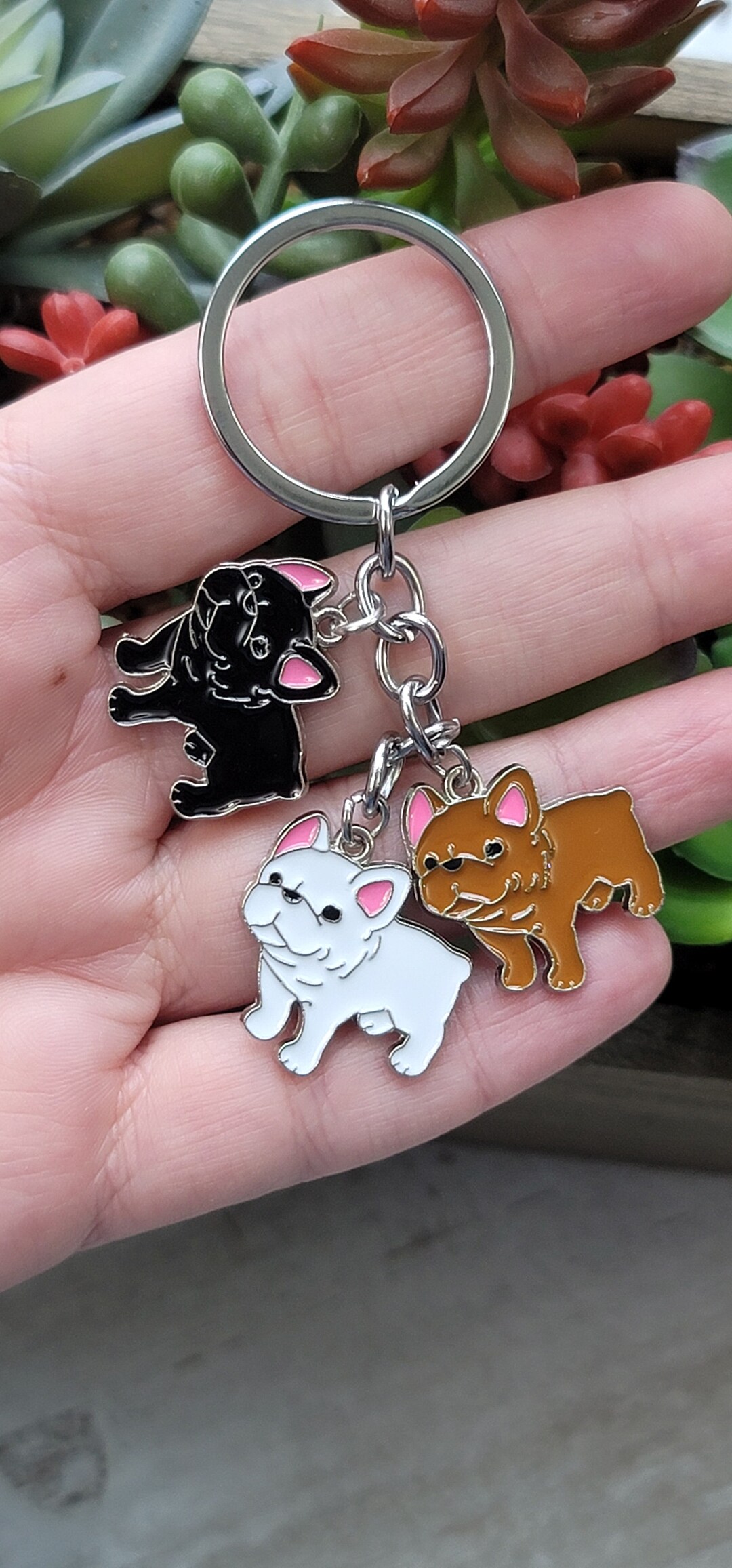 Frenchie Keychain, Frenchie Keychains, French Bulldog Keychain, French ...