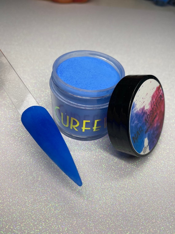 Curfew acrylic Powder Blue Acrylic Powder Nail - Etsy