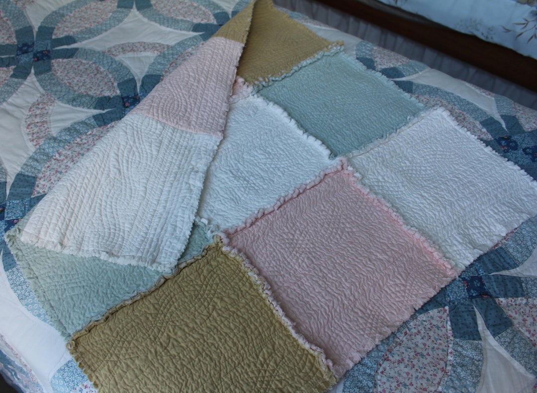Upcycled Baby Rag Quilt From Pastel Quilted Sample Book, or Seasoned ...