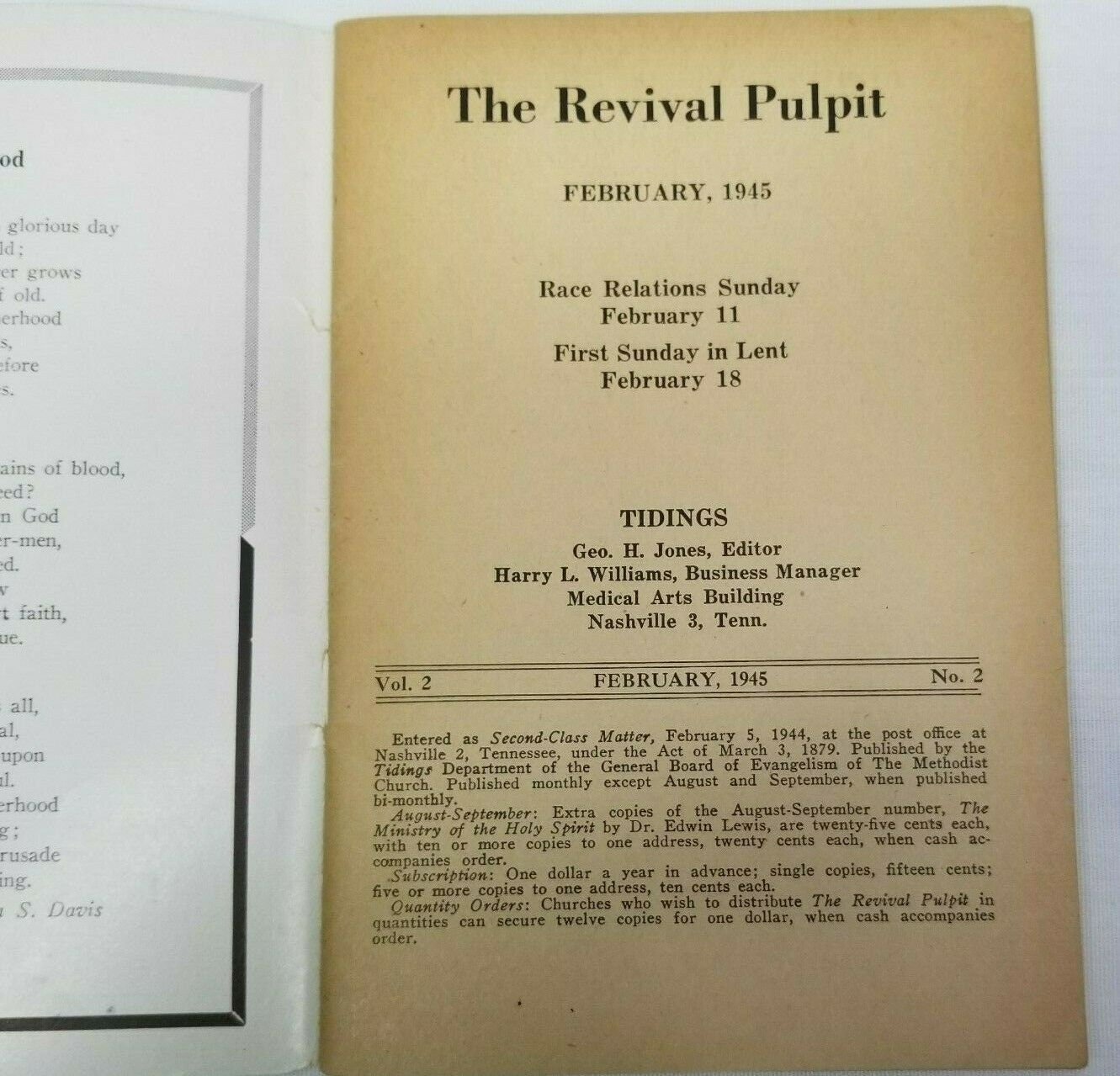 The Revival Pulpit Magazine February 1945 Vol 2 Christian Race ...