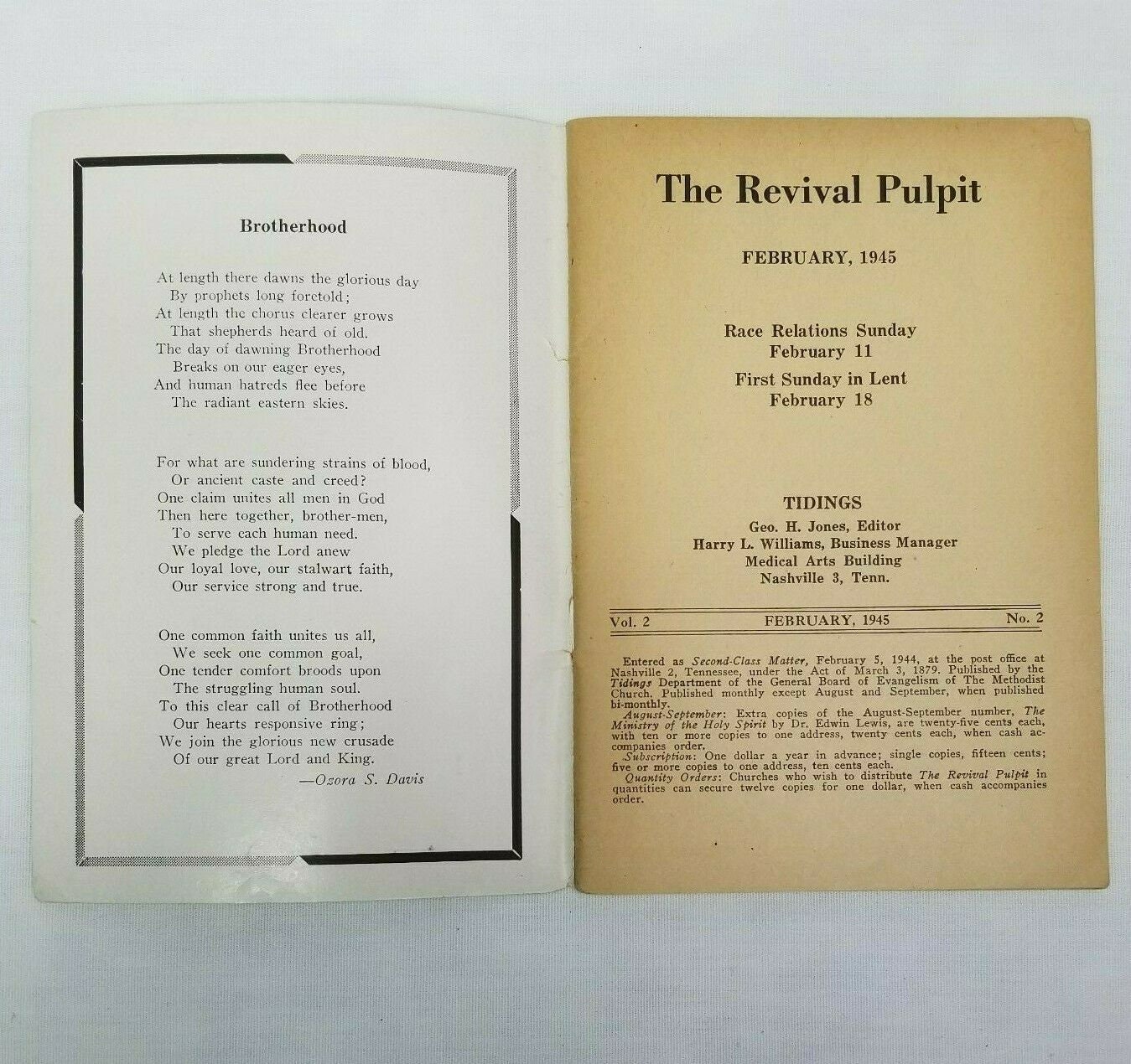 The Revival Pulpit Magazine February 1945 Vol 2 Christian Race ...