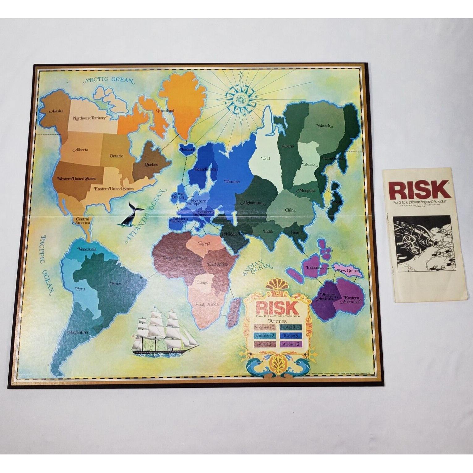 1980 Risk Board Game Parker Brothers Complete Classic World Conquest ...