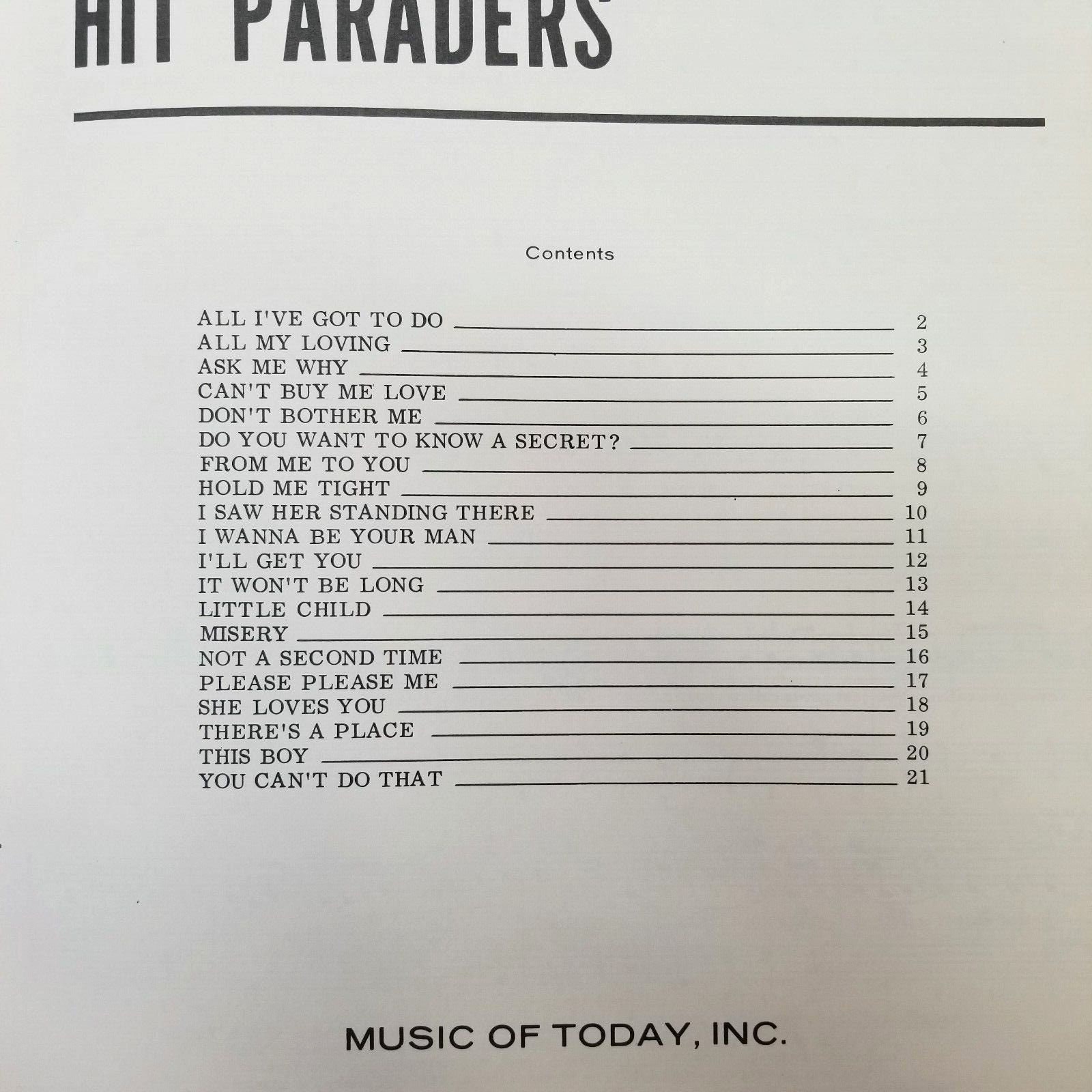 1964 All-time Hit Paraders Songbook the Beatles Special Edition Piano ...