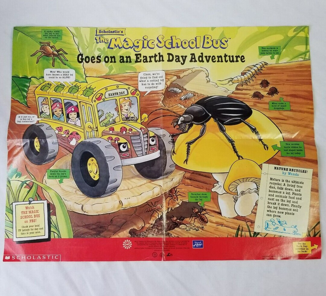 Vintage Magic School Bus Poster 1995 Scholastic Earth Day Adventure ...