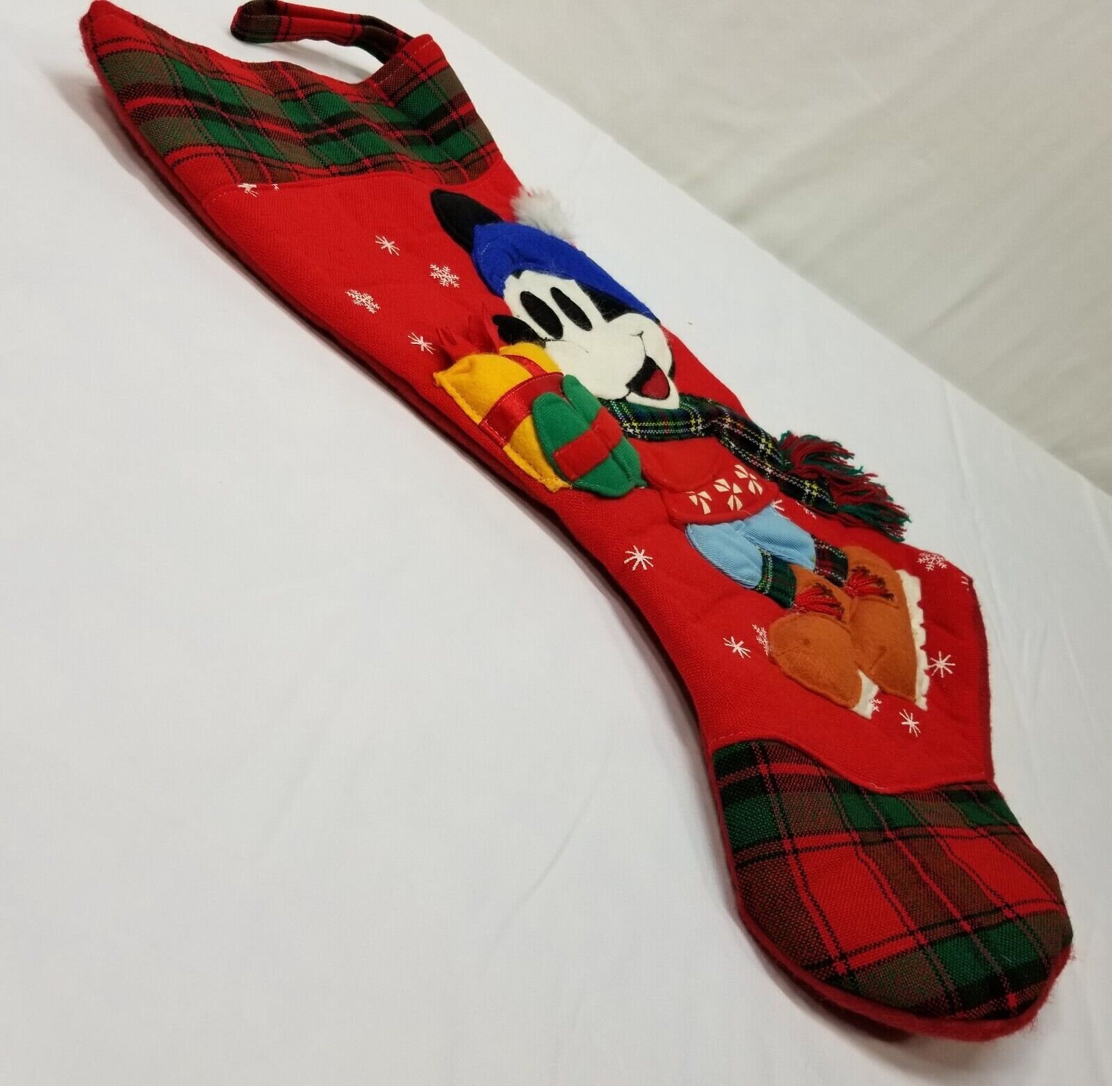 Vintage Disney Catalog Mickey Mouse Stocking 3D Felt Christmas Gift Red ...