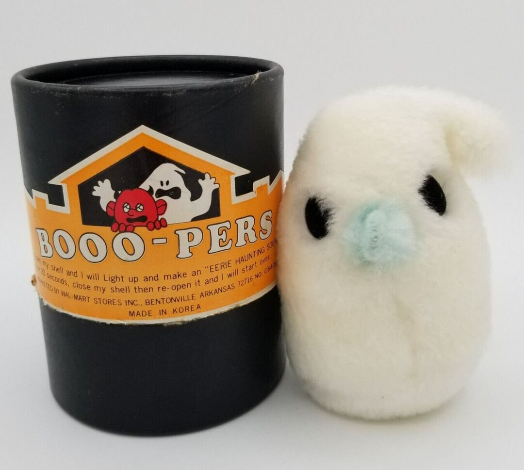 Vintage Halloween Plush Ghost in Box Booo-pers AS IS Walmart Stuffed ...