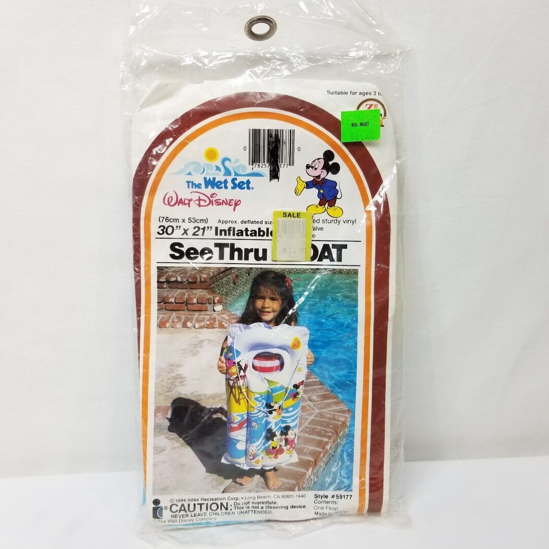 Vintage Disney Inflatable Pool Float the Wet Set 1986 Vinyl Raft Mickey ...