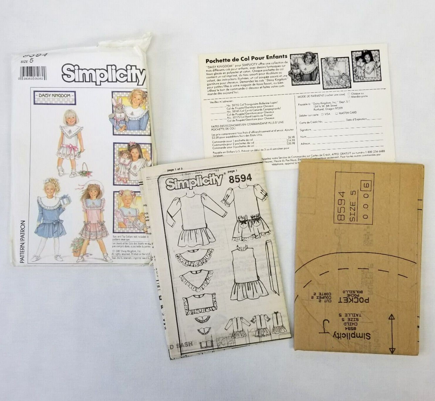 Daisy Kingdom Simplicity Sewing Patterns Lot of 3 Girls Dresses Size 5 ...
