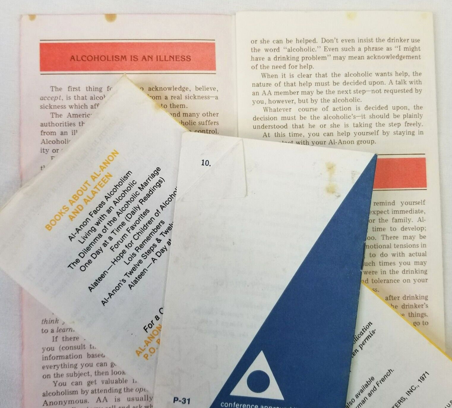 Vintage Alcoholics Anonymous Lot Pamphlets Al-anon Living Sober AA the ...