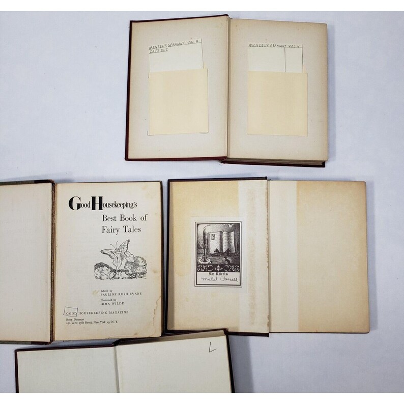 Vintage Dark Red Book Stack Lot of 5 Maroon Decorative Old Worn Staging ...