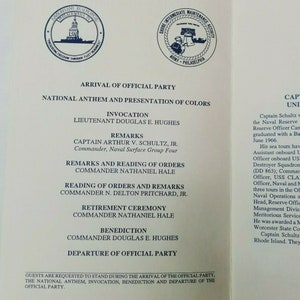 US Navy Change of Command Program October 25 1991 SIMA NRMF ...