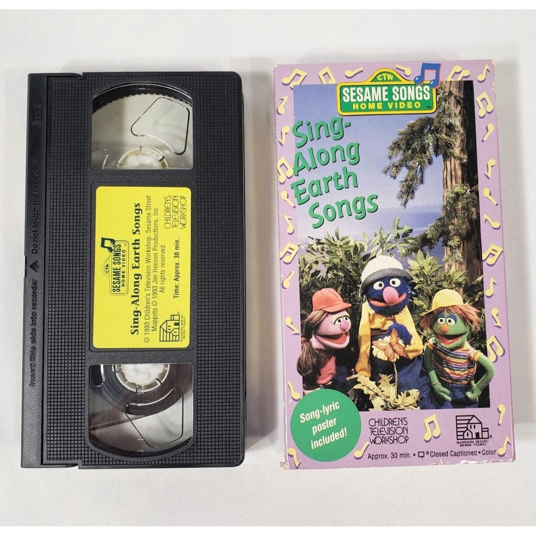 Sesame Street Sing-along Earth Songs VHS Video Tape Grover Kermit ...